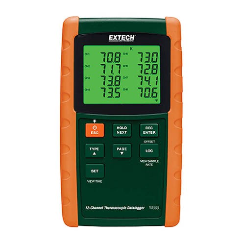 Extech TM500 12-Channel Datalogging Thermometer with 6 Thermocouple...