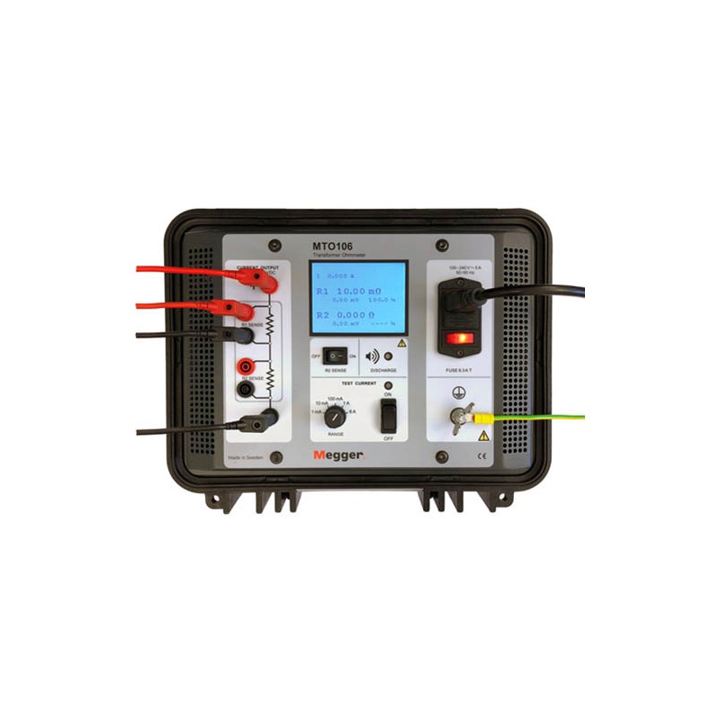 Megger MTO106 2-Channel Transformer Ohmmeter with 10m Kelvin Lead S...